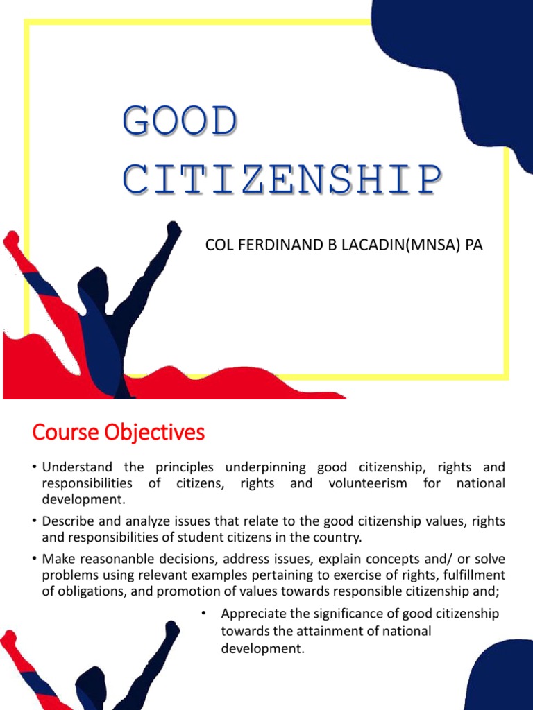 Promoting Good Citizenship: An Analysis of a Course on Citizenship ...