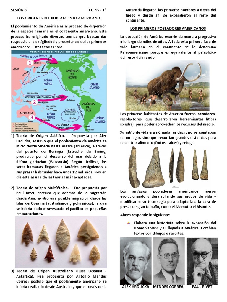 CC - SS 1° - Sesión 8 El Poblamiento de América | PDF | Américas ...
