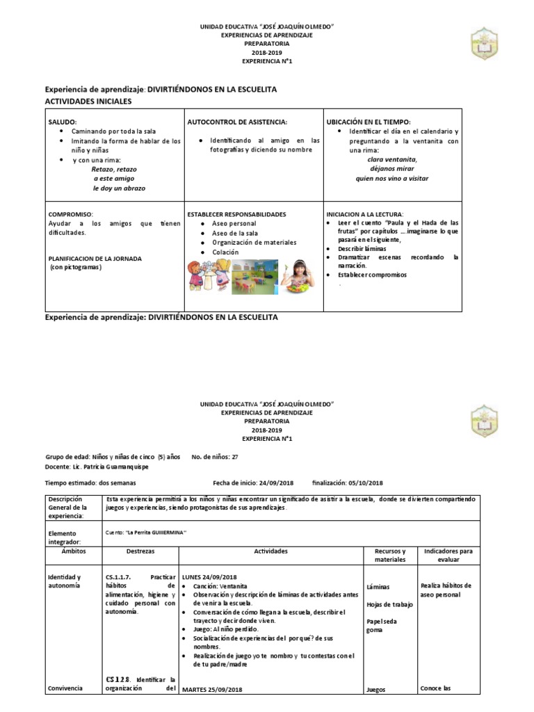 EXPeriencias de Aprendizaje | PDF | Aprendizaje