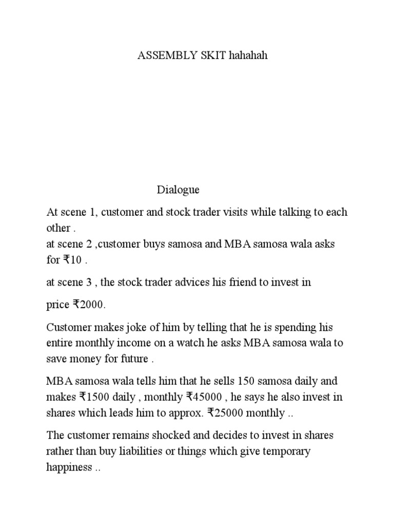 Assembly Skit | PDF