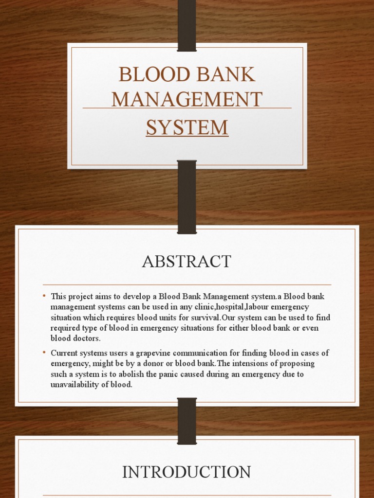 Blood Bank Management | PDF | Blood Donation | Blood Type