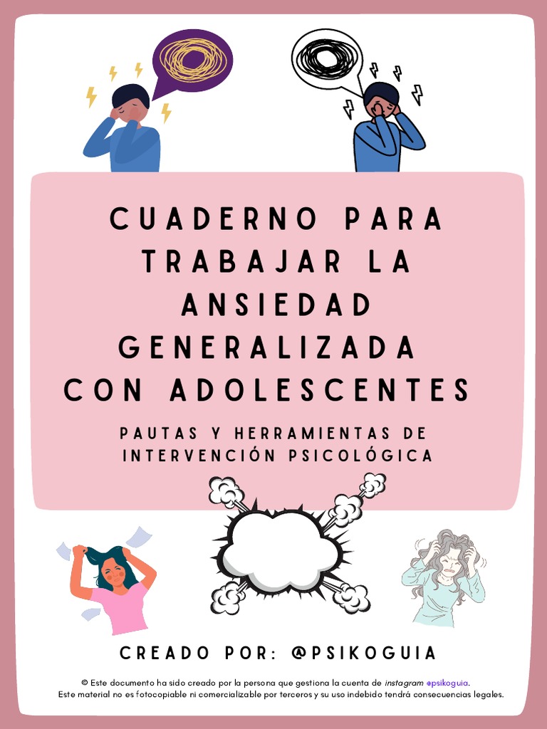 Cuaderno ANSIEDAD GENERALIZADA Adolescentes (PSIKOGUIA) | PDF ...
