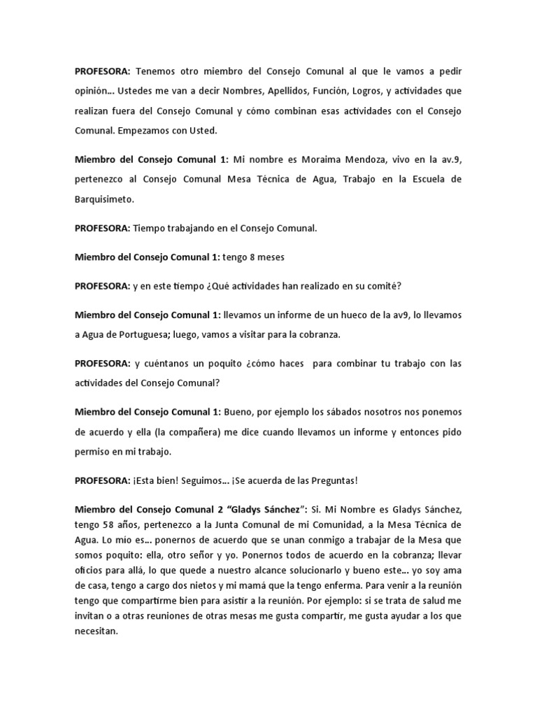 Guion Consejo Comunal | PDF