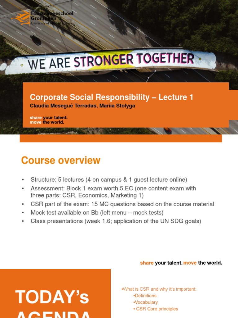 CSR1 Lecture 1 - Handout | PDF | Corporate Social Responsibility ...