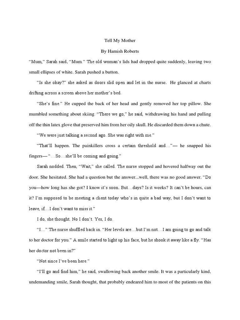 Tell My Mother by Hamish Roberts | PDF