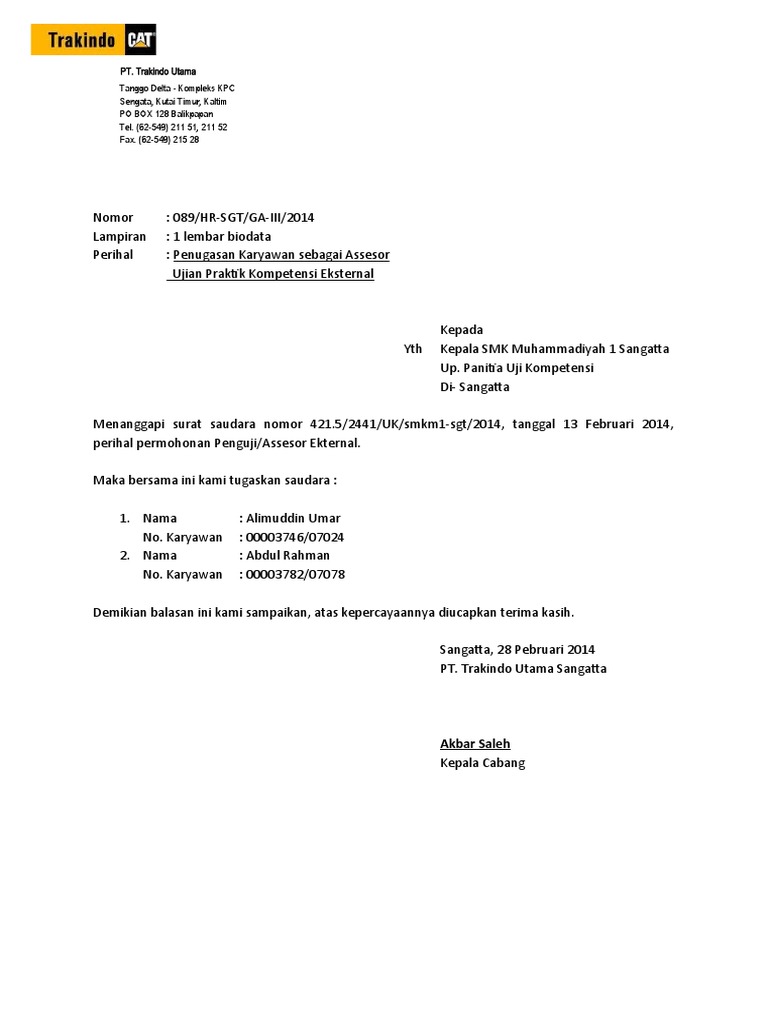Penugasan Assesor Uji Kompetensi | PDF