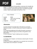 Fiches d'identité des animaux | PDF | Mâle | Femelle
