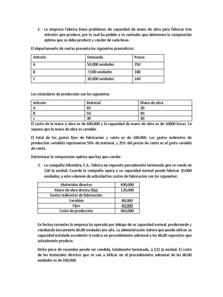 Ejercicios Unidad 3 (Tarea) | PDF