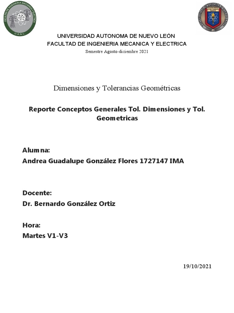 Tarea DIMENSIONES Y TOL GEO | PDF | Tolerancia de ingeniería | Geometría