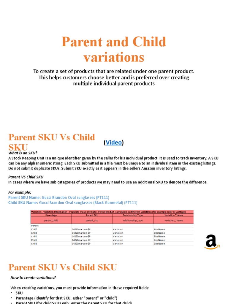 Parent and Child Variations | PDF