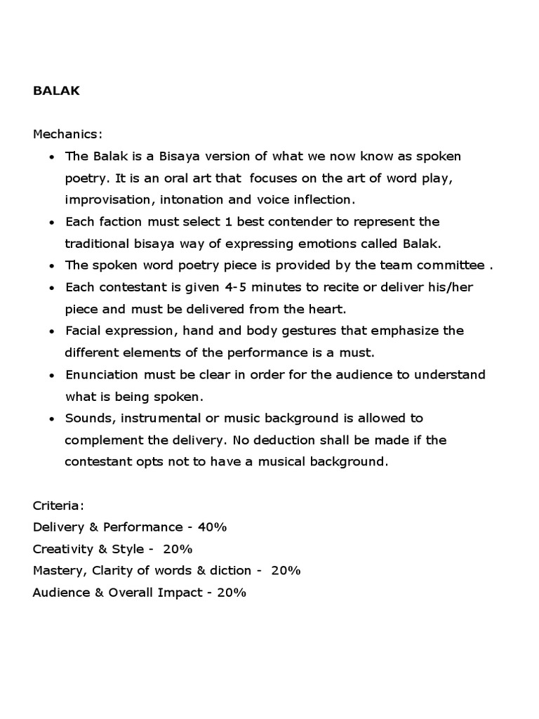 Contest Mechanics - Balak | PDF