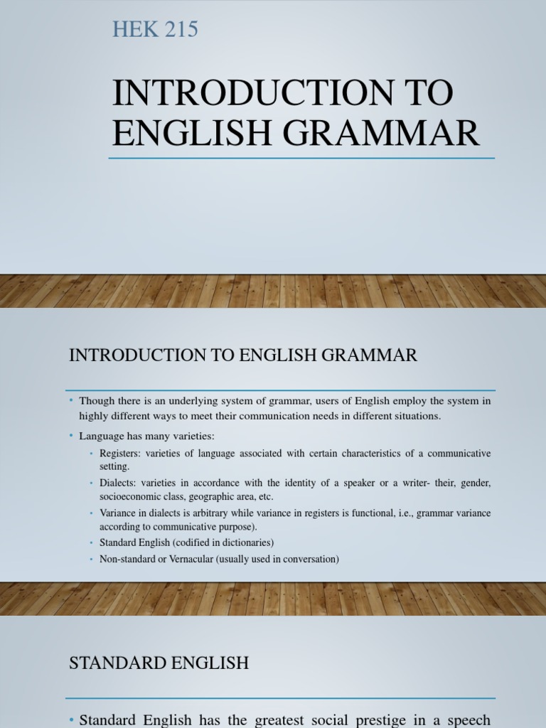 Lecture Notes - Introduction To English Grammar | PDF | Part Of Speech ...