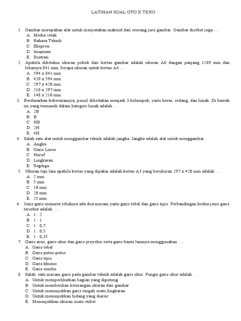 Latihan Soal Gto | PDF