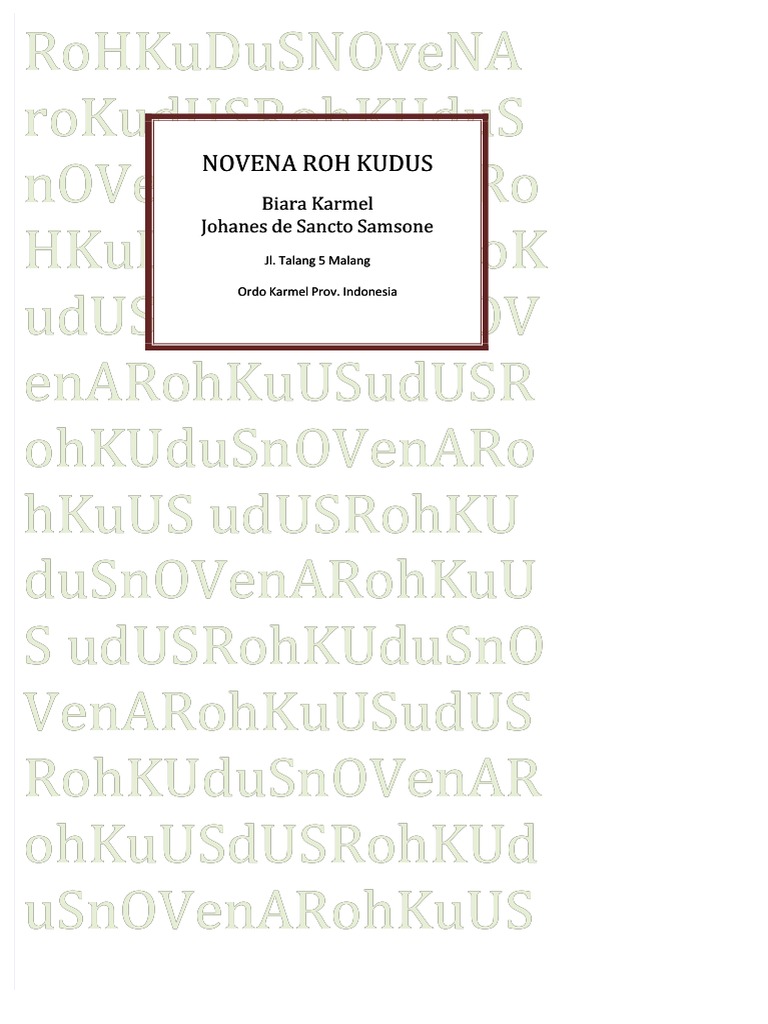 Novena Roh Kudus | PDF