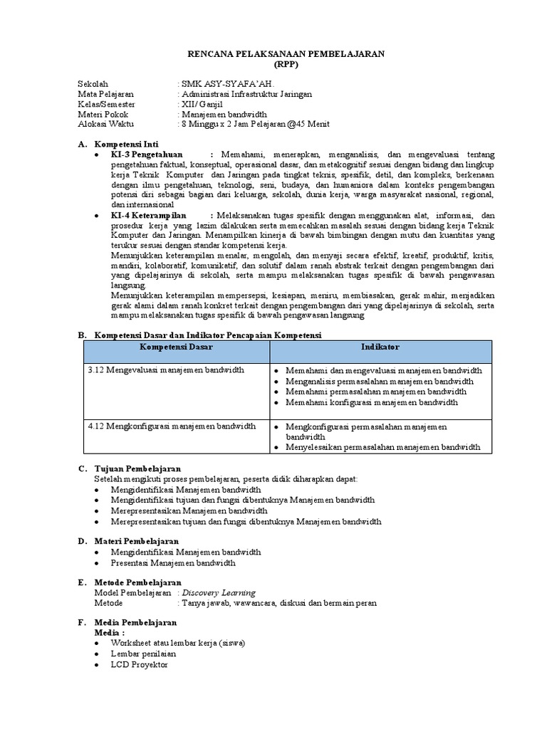 RPP Aij Kelas 12 KD 3.12 | PDF