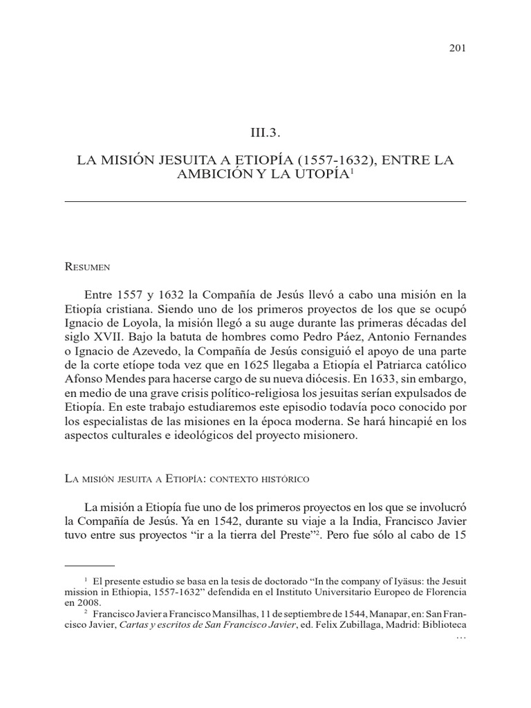 La Mision Jesuita A Etiopia 1557 1632 en | PDF | Sociedad de jesus ...