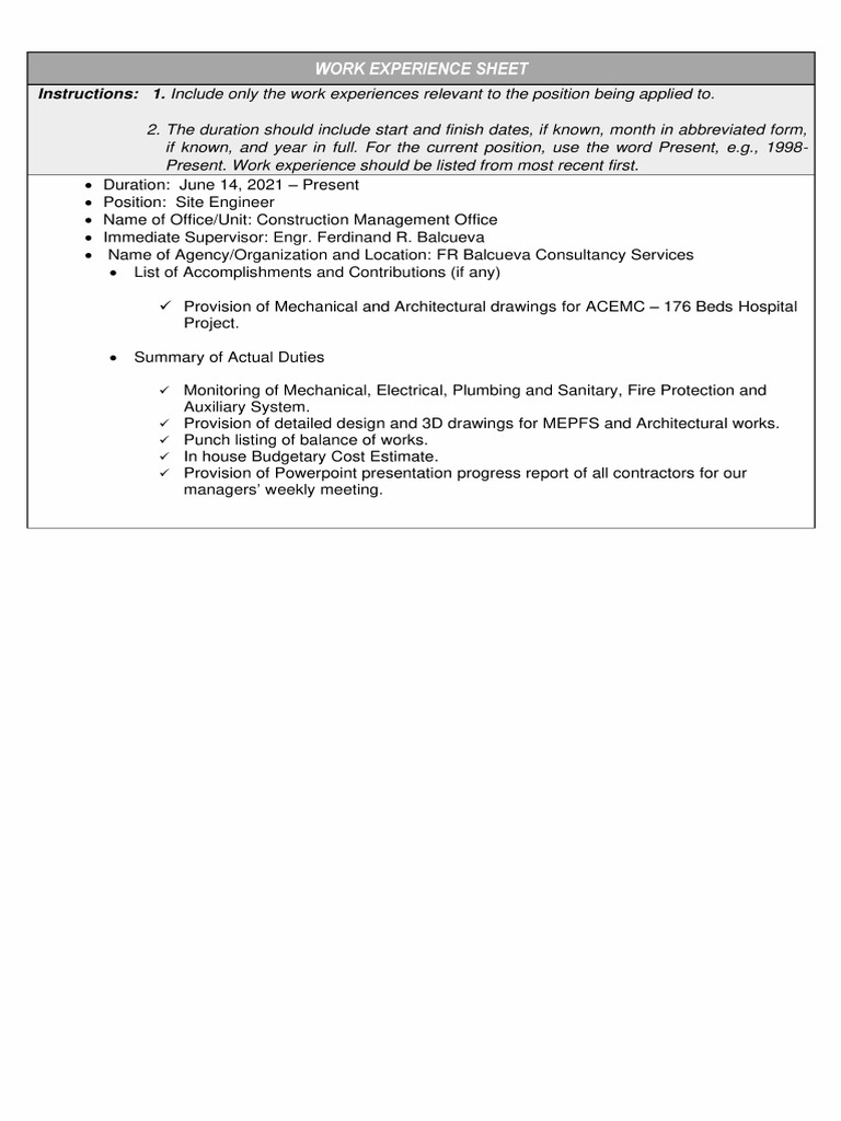 Work Exp Sheet 1 | PDF