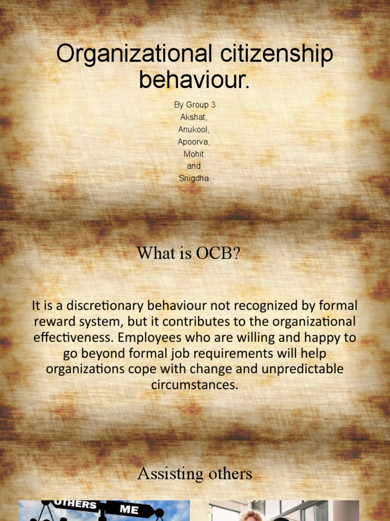 Organizational Citizenship Behaviour | PDF | Business | Behavioural ...