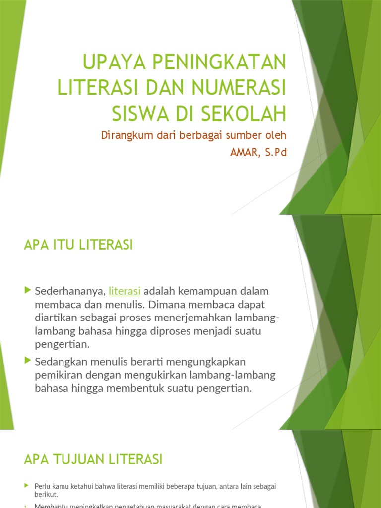 Upaya Peningkatan Literasi Dan Numerasi Siswa Di Sekolah | PDF
