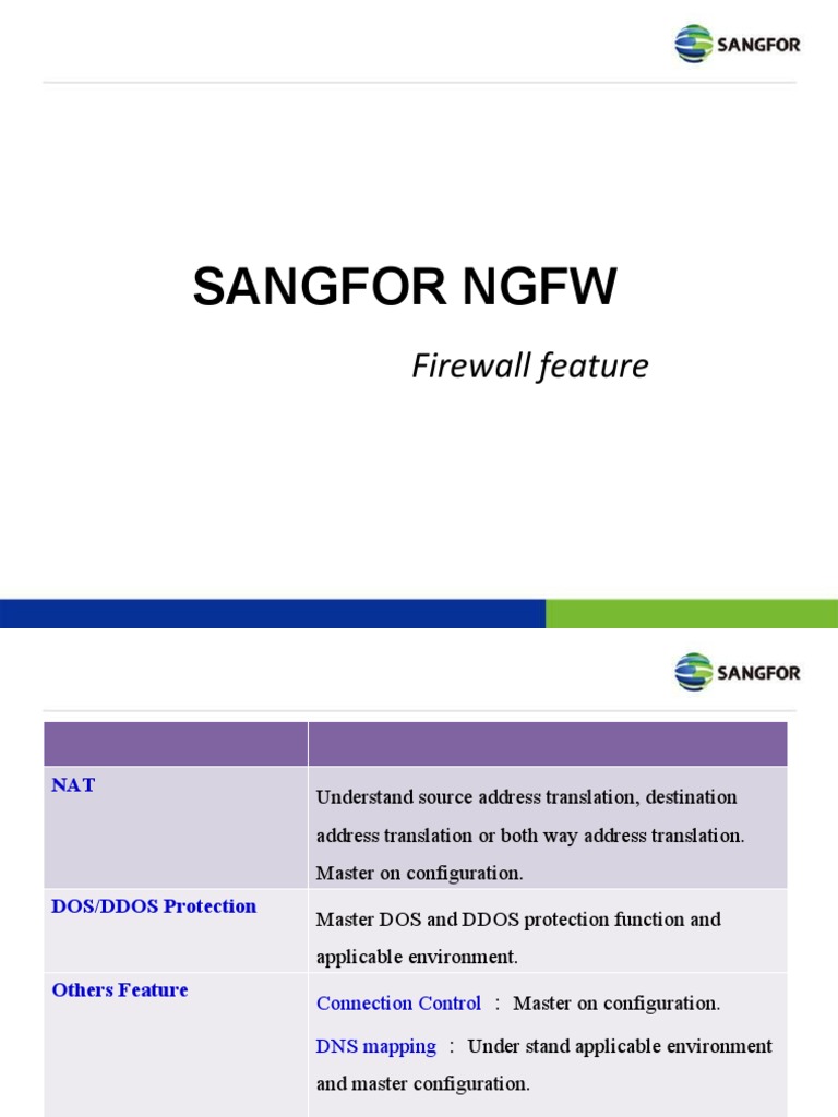 04.NGFW Firewall Feature | PDF | Denial Of Service Attack | Ip Address