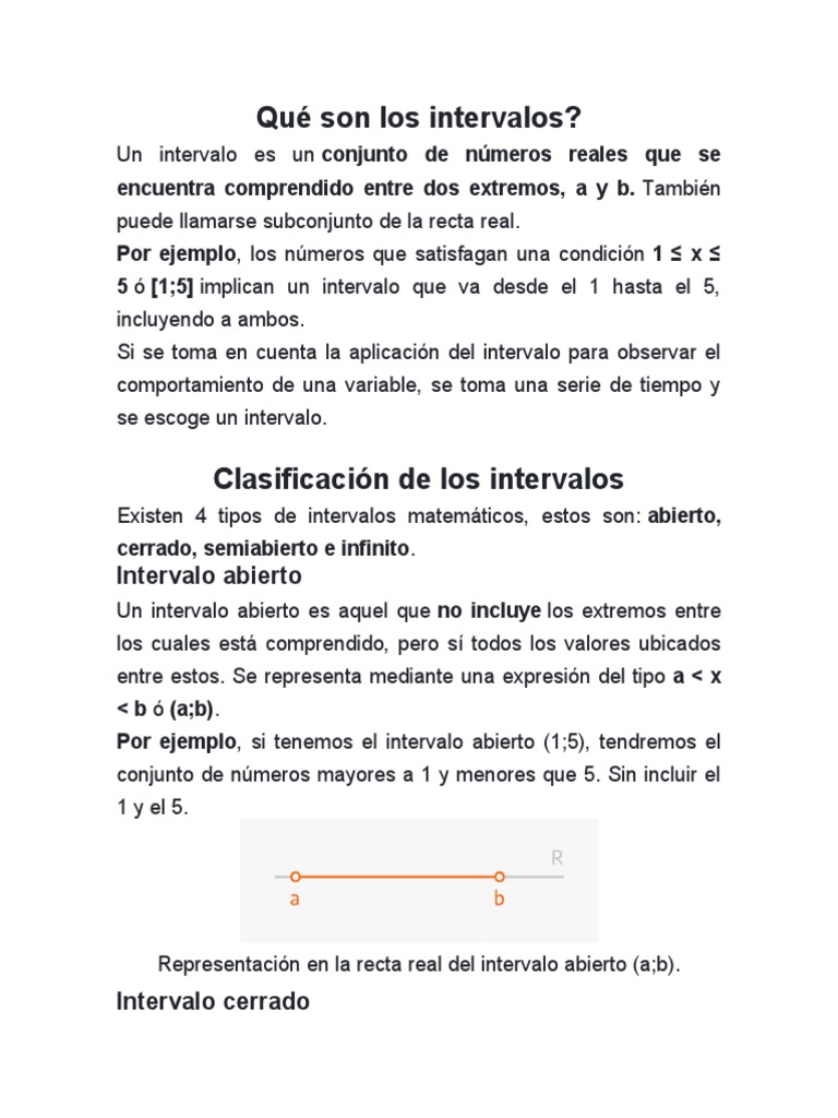 Qué Son Los Intervalos | PDF | Intervalo (Matemáticas) | Matemática Elemental