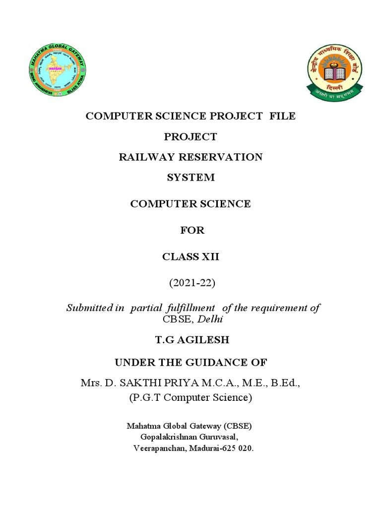 Railway Reservation System Project Pdf Software Testing System