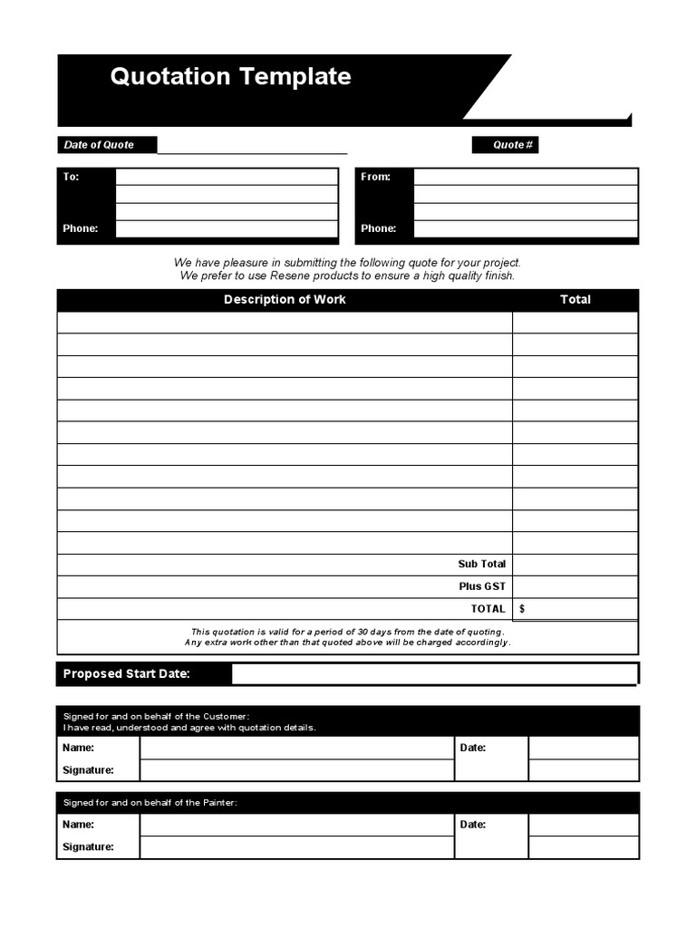 Painting Quotation Template | PDF | Law