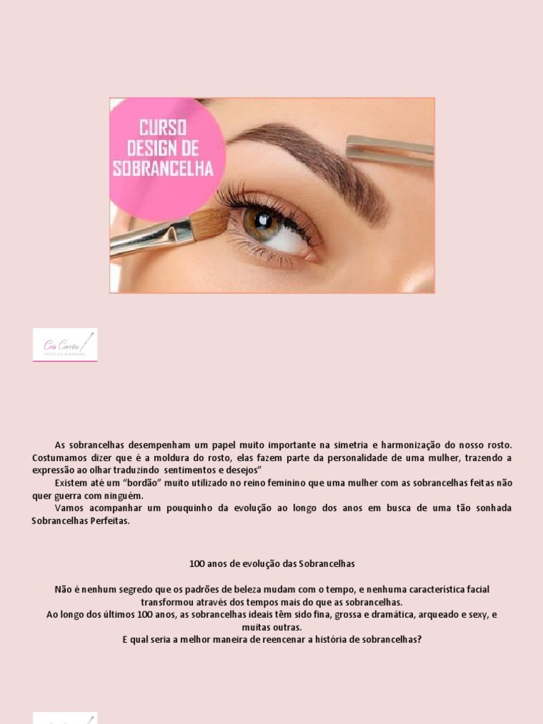 Apostila Design De Sobrancelhas Eacc Pdf Cosméticos Filme Mudo