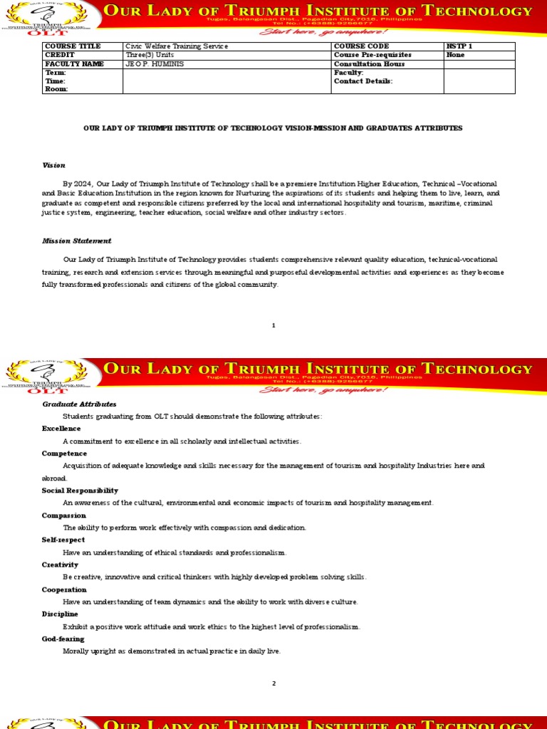 CWTS 1 Syllabus | PDF | Teaching Method | Entrepreneurship