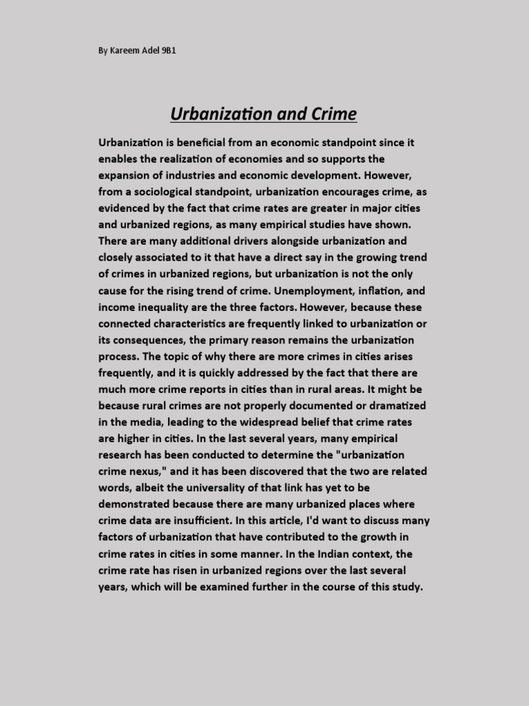 Urbanization and Crime | PDF
