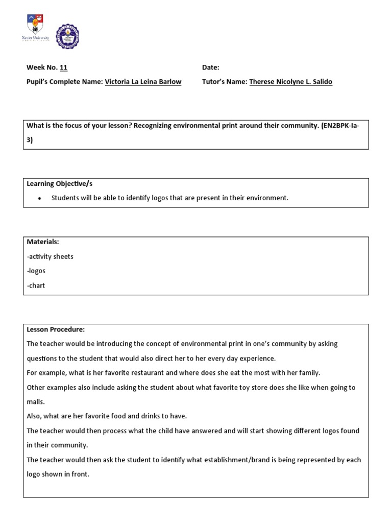 Lesson Plan 11 | PDF