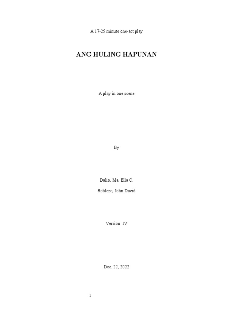 Ang Huling Hapunan Script | PDF