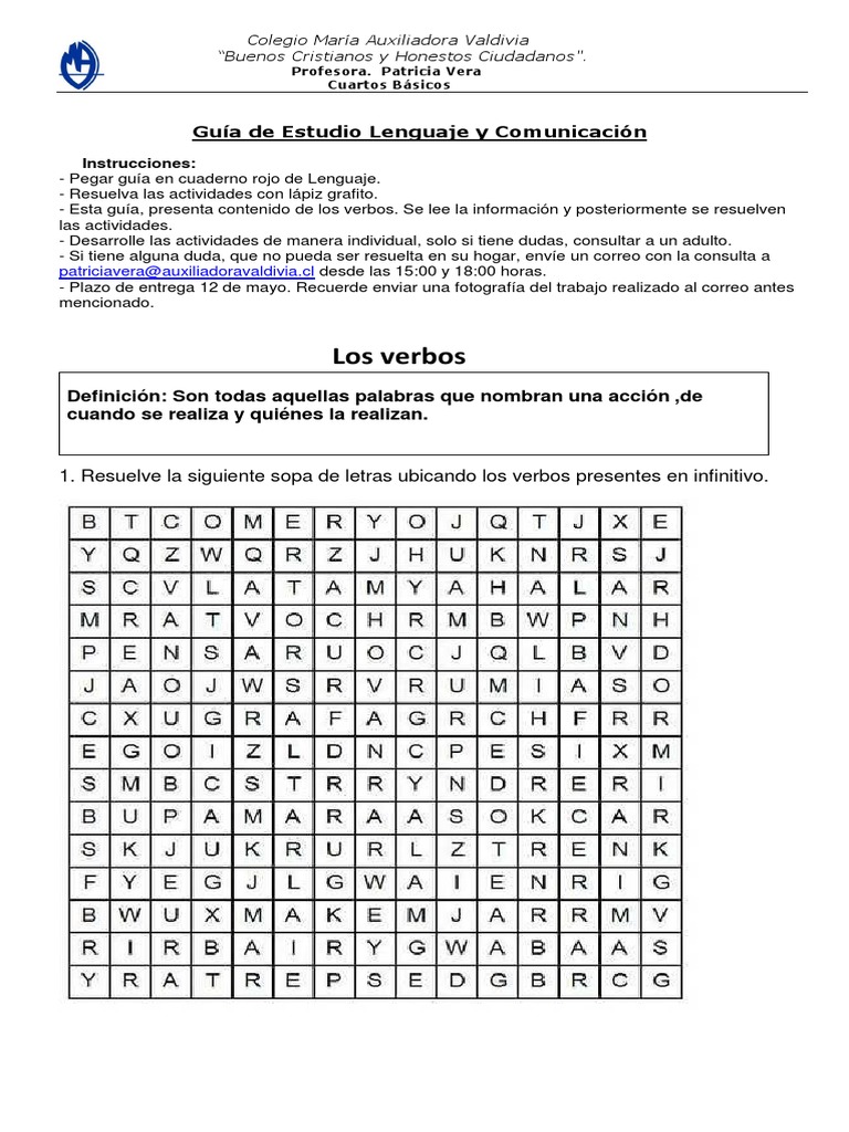 Guía de Estudio: Verbos y Tiempos Verbales | PDF | Verbo | Plural