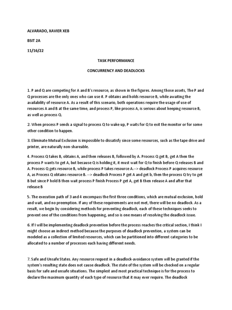 Alvarado 04 TP Concurrency Deadlocks | PDF | Information Technology ...