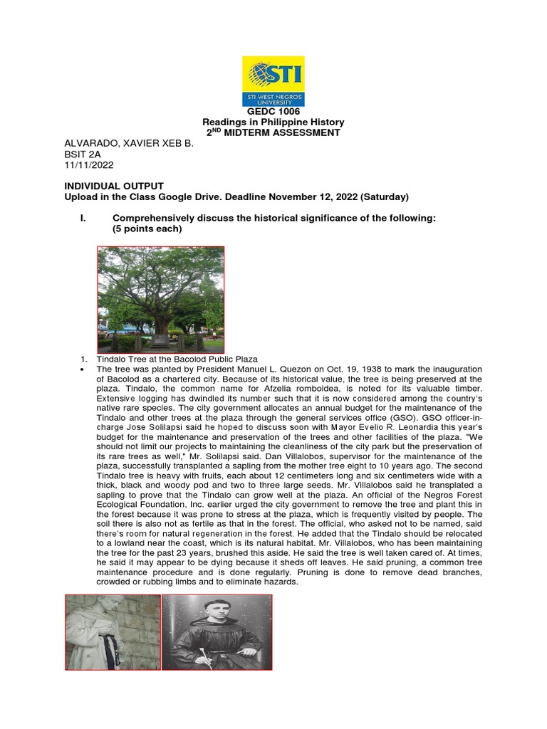 ALVARADO 2nd Midterm Assessment GEDC 1006 | PDF | Trees