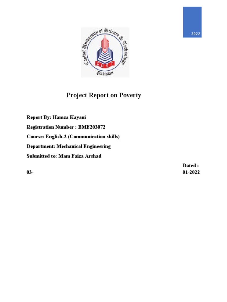 Project Report On Poverty | PDF | Poverty | Poverty & Homelessness