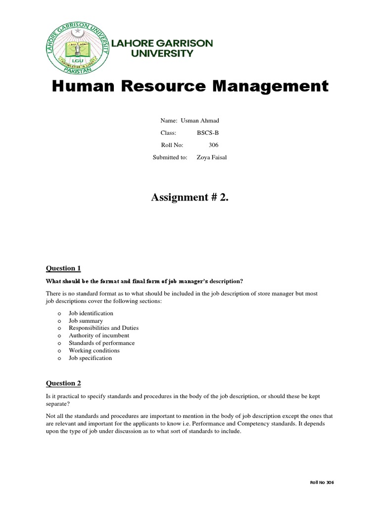Human Resource Management Assignment 2 | PDF | Business | Economies