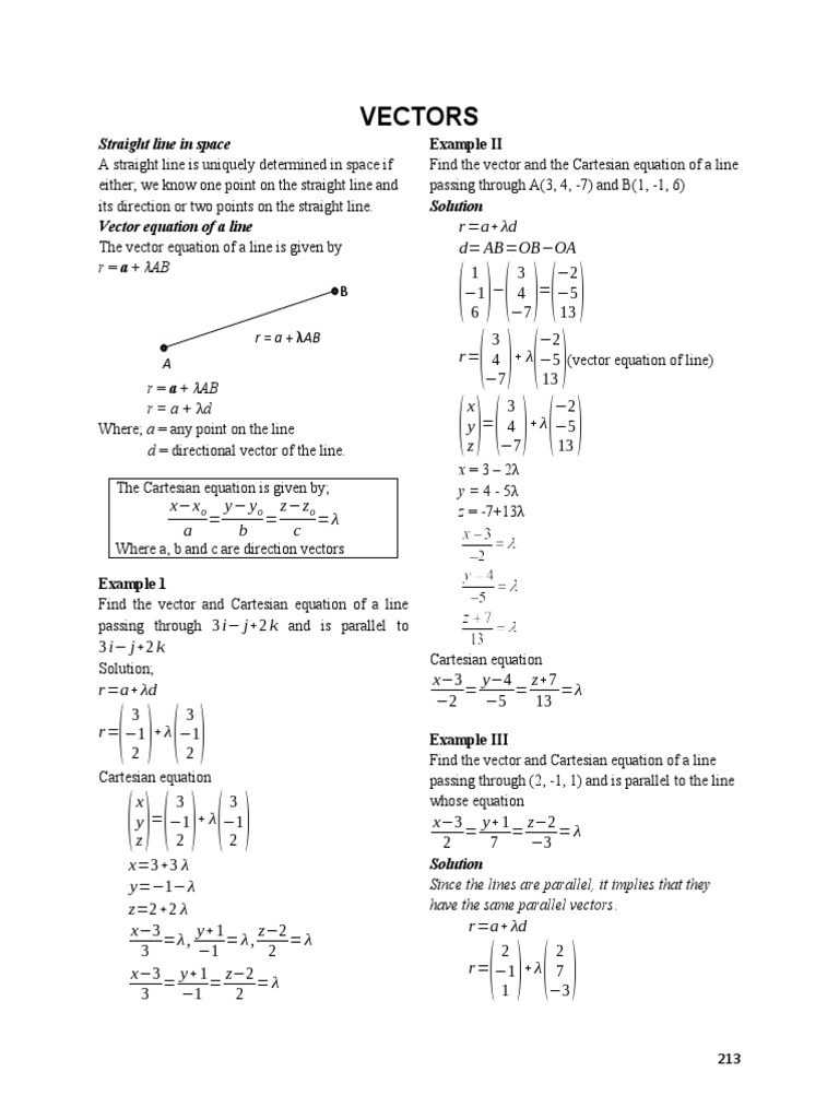 Chapt 8 - Vectors | PDF | Line (Geometry) | Plane (Geometry)