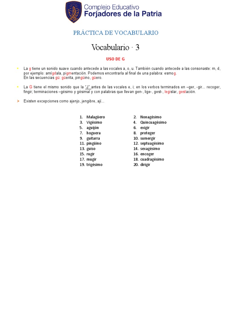 Vocabulario 3 | PDF