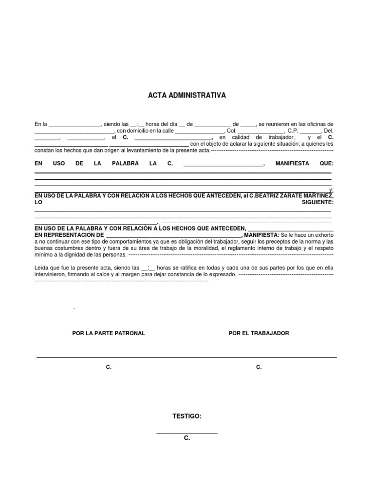 Acta Administrativa | PDF