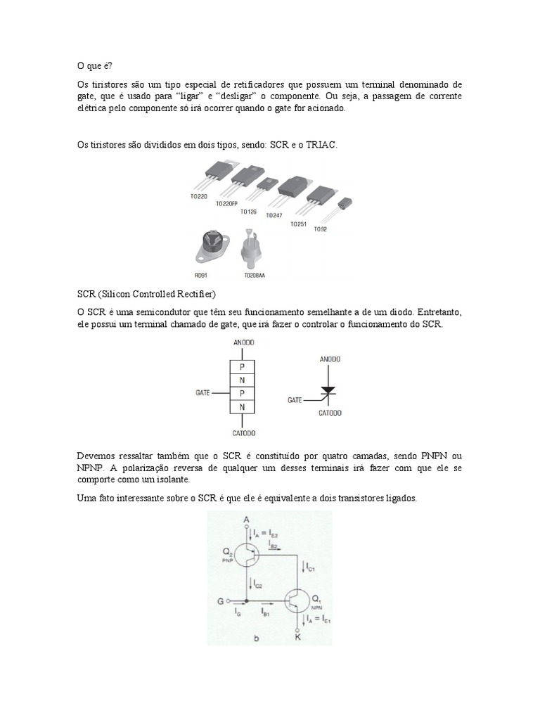 Tiristor, SCR, TRIAC, GTO | PDF