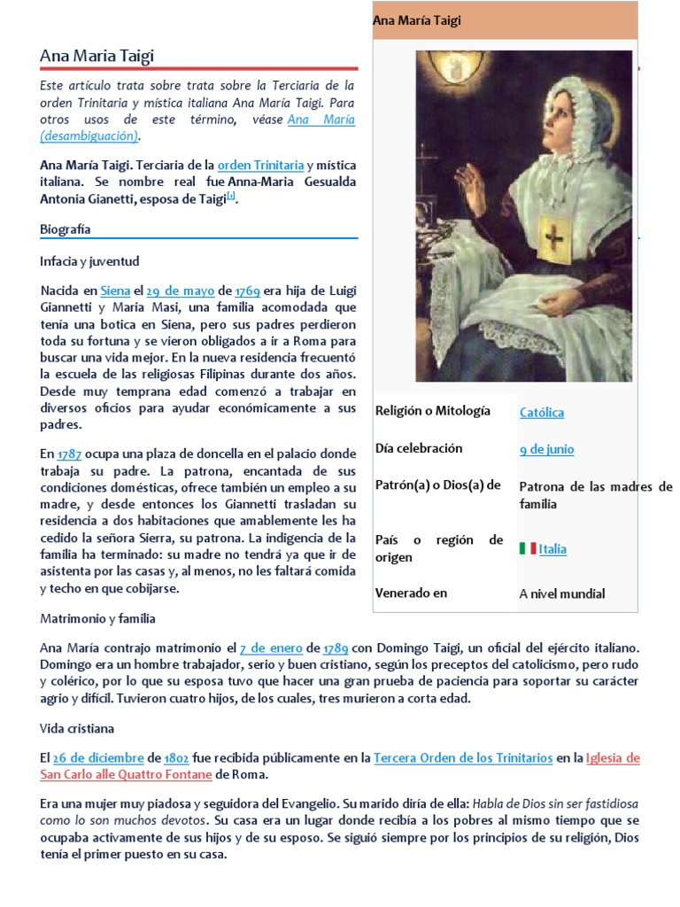 Ana Maria Taigi | PDF | Iglesia Católica