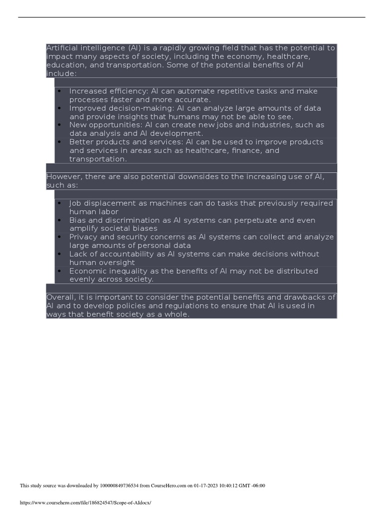 Scope of AI | PDF | Artificial Intelligence | Intelligence (AI) & Semantics
