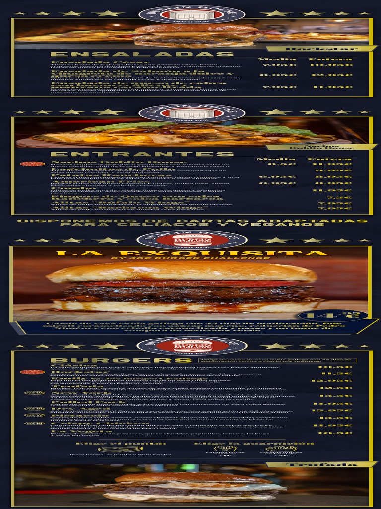 Carta de Dublin House | PDF | Salsa | Hamburguesas