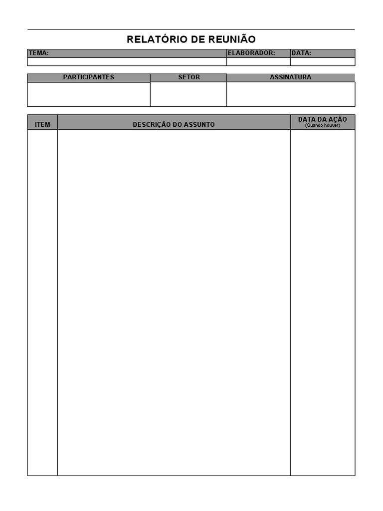 Relatório de Reunião | PDF