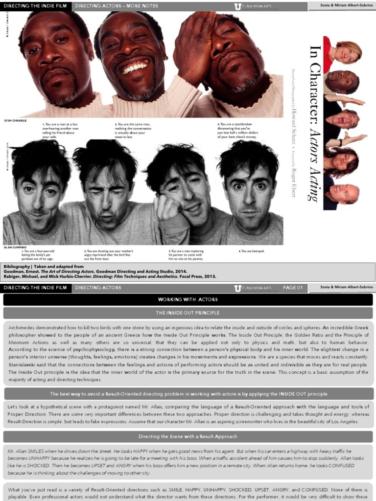 Directing The Cast - MORE NOTES | PDF | Actor