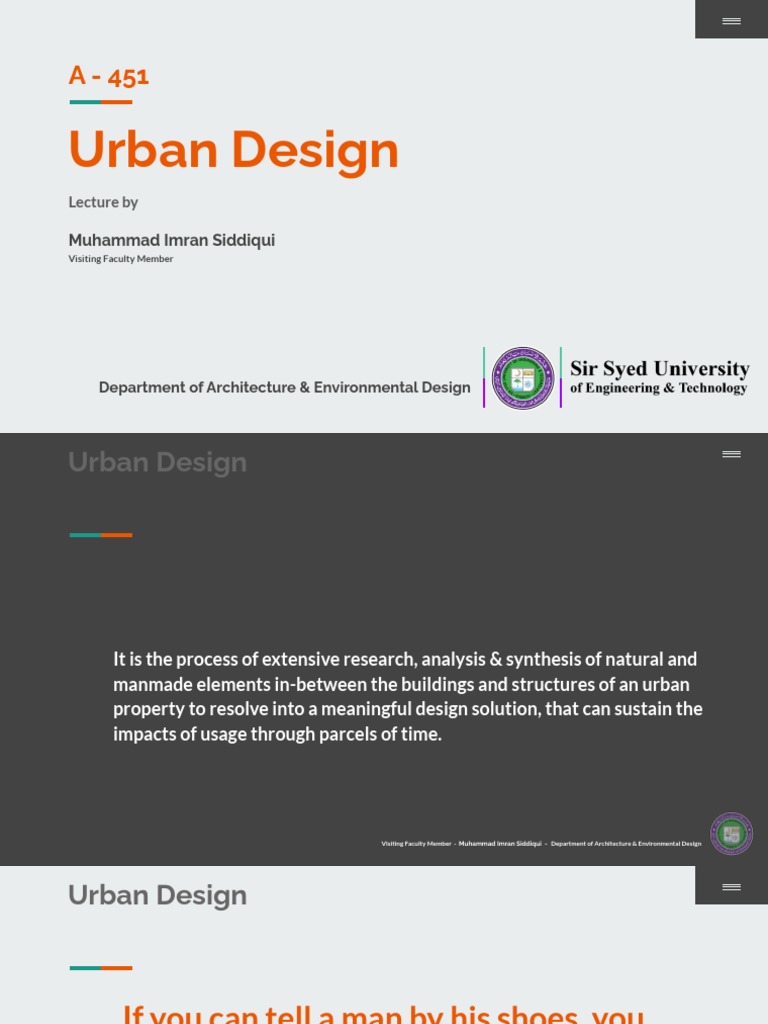 Urban Design - Lecture - 001 | PDF | City | Urban Design
