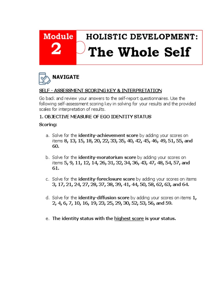 Week 3 Scoring Key Interpretation Chapter 2 | Download Free PDF | Psychology | Psychological ...