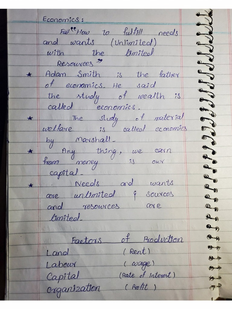 Ecnomics Notes Hand Written | PDF