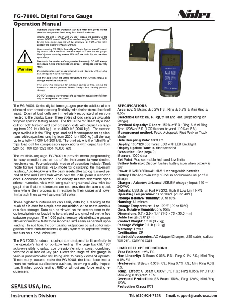 FG 7000L Rev4 Manual | PDF | Rechargeable Battery | Battery Charger